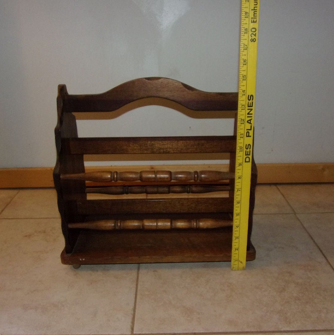 Vintage Wood Magazine Rack - Etsy