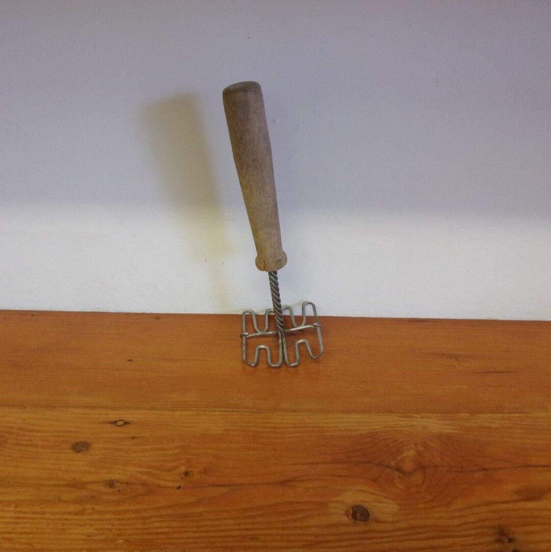 Antique Vintage Potato Masher Wood Handle Braided Wire - Etsy