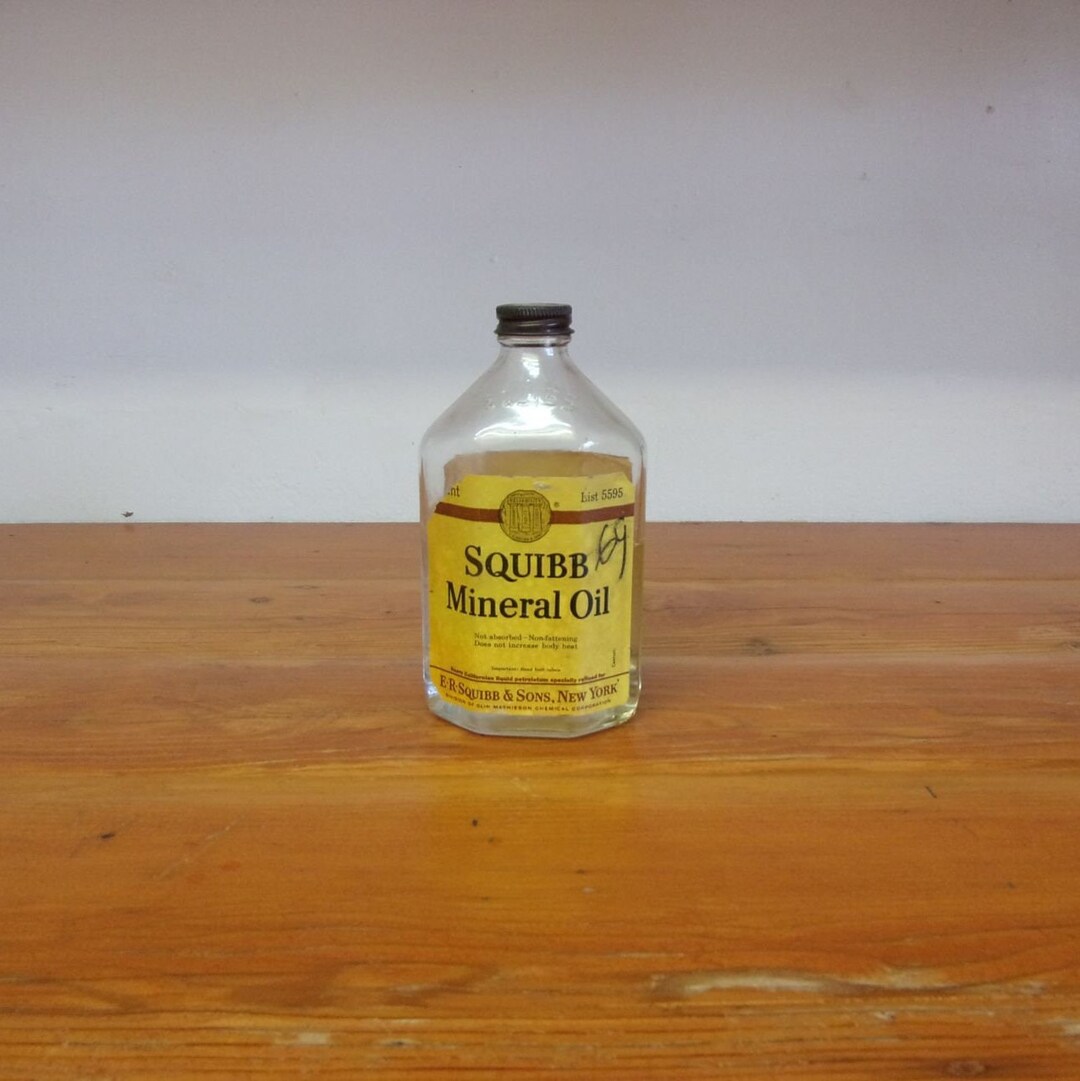 Vintage Squibb Mineral Oil Bottle Apothecary Medicine Bottles - Etsy