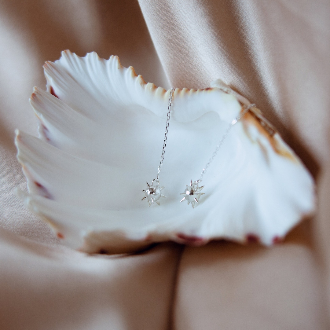 Spiked Flail Mace Ear Threader - Sterling Silver Armor Knightcore ...