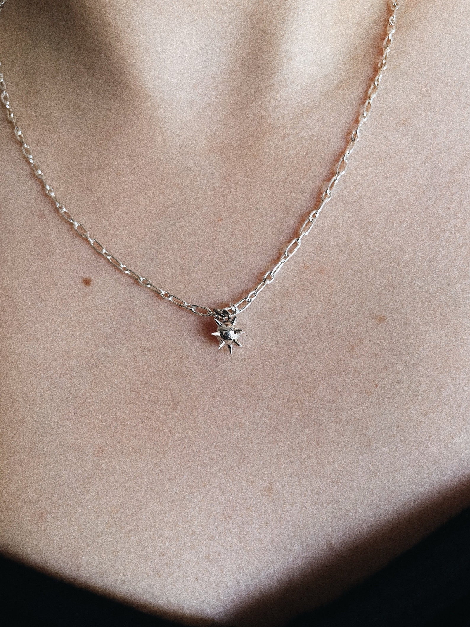 Spiked Flail Mace Necklace - Sterling Silver Armor Knightcore Medieval ...