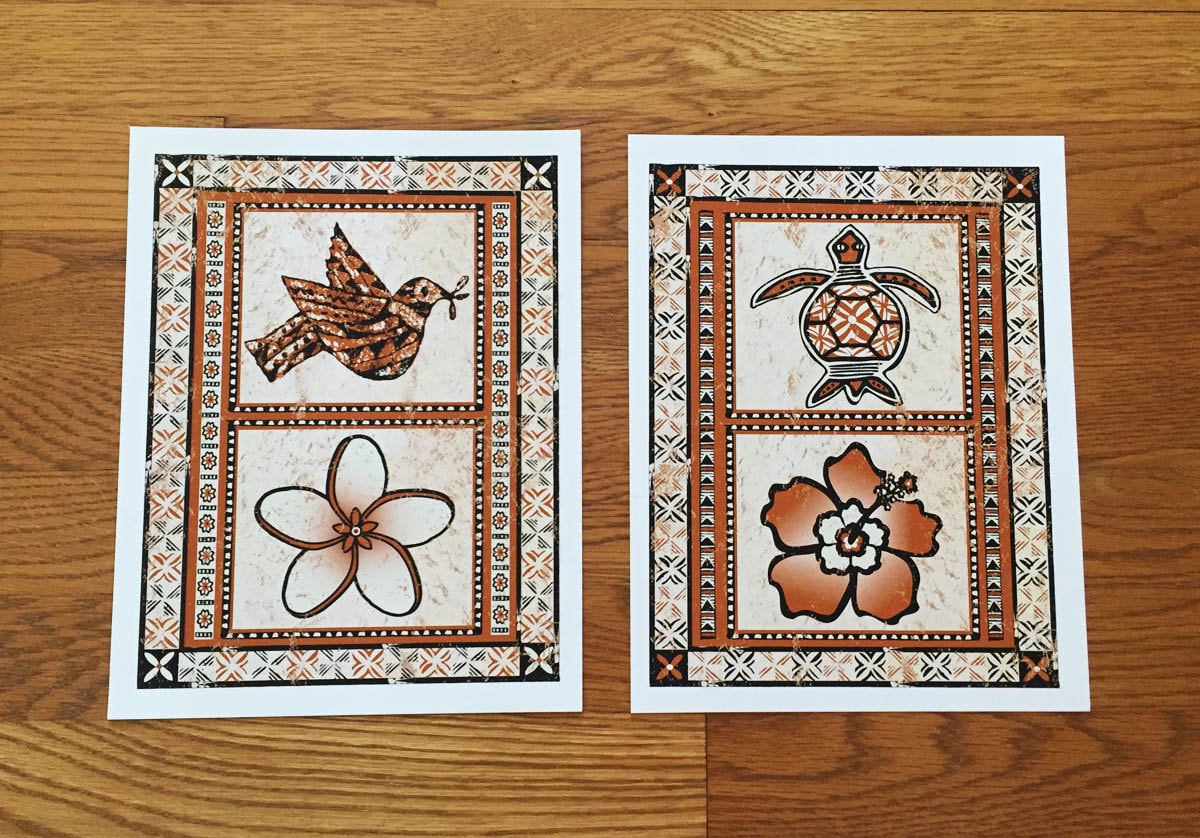 Traditional Tapa Turtle and Hibiscus Giclee Print - Etsy