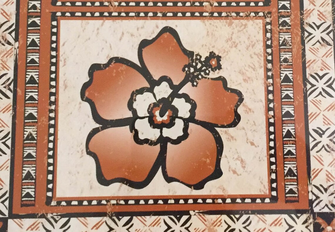 Traditional Tapa Turtle and Hibiscus Giclee Print - Etsy