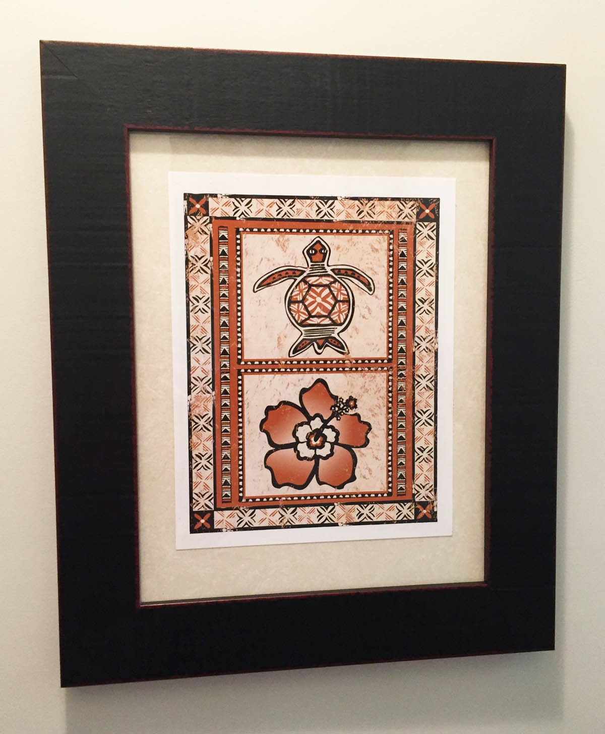 Traditional Tapa Turtle and Hibiscus Giclee Print - Etsy