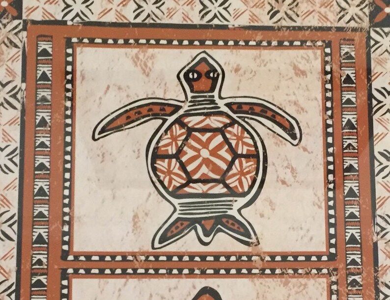 Traditional Tapa Turtle and Hibiscus Giclee Print - Etsy