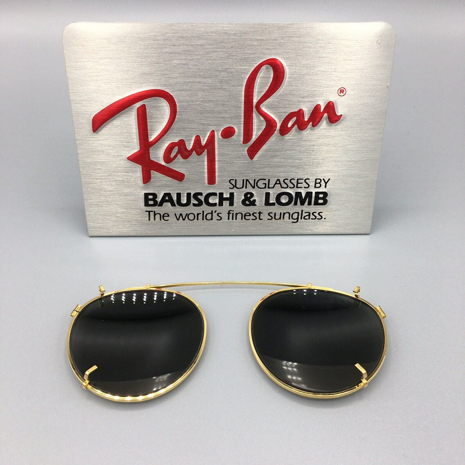Vintage Ray Ban Bausch & Lomb Round CLIP ON Sunglasses G31 Silver ...