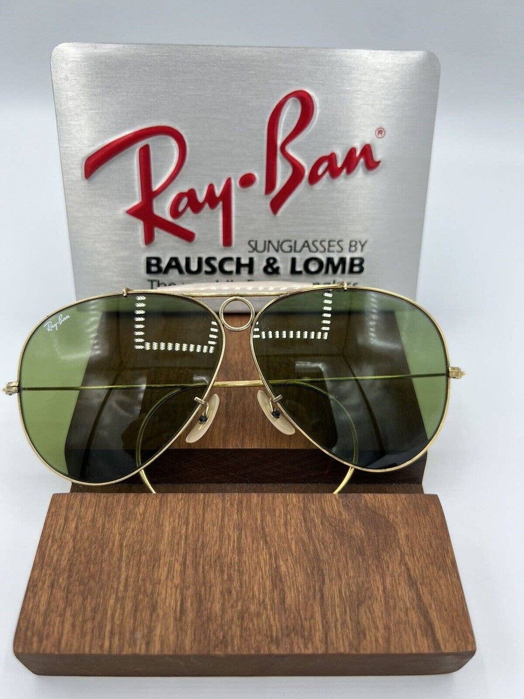 Vintage Ray Ban Bausch and Lomb USA 1/30 10k GO Green RB3 Sunglasses 62mm - Etsy