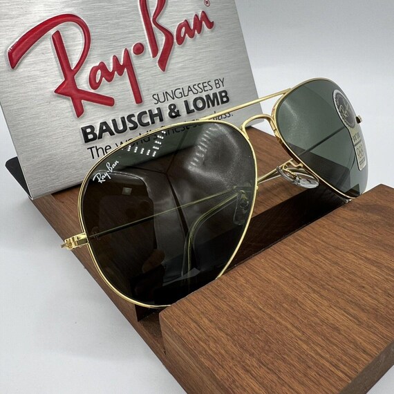 Vintage BL Ray Ban Bausch & Lomb Gold Aviators G15 Gr… - Gem