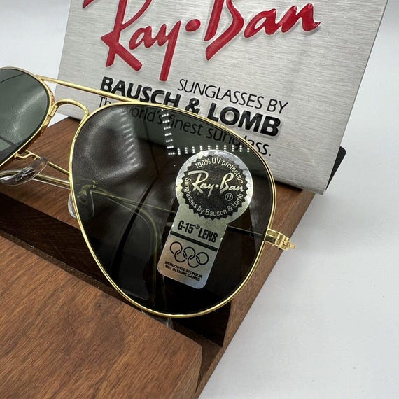 Vintage BL Ray Ban Bausch & Lomb Gold Aviators G15 Gr… - Gem