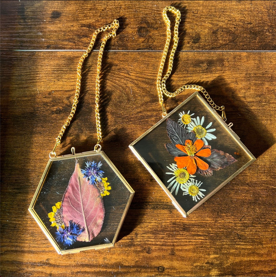 Pressed Flower Frame | Herbarium Wall Decor | Float Hanging Frame ...