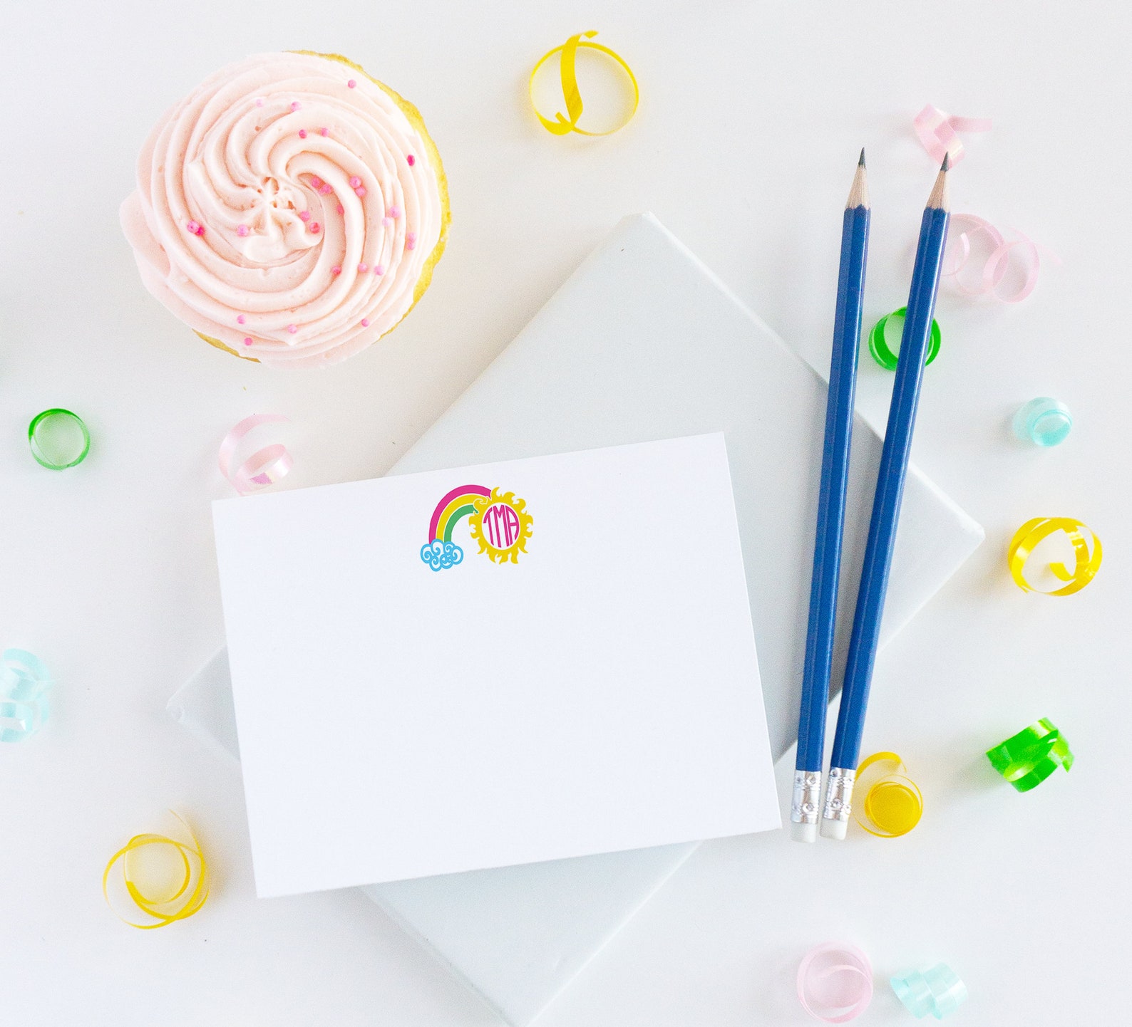 Personalized Kids Stationery Set of Flat Notecards Children's Thank You ...