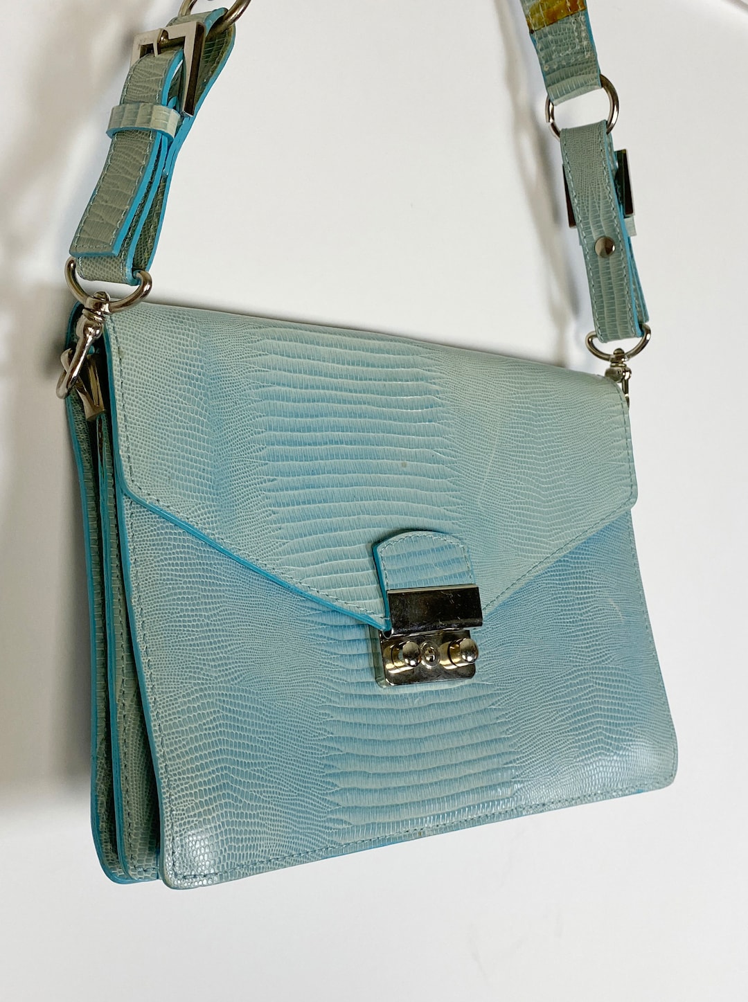 Vintage Y2K Real LEATHER ENVELOPE Bag - Etsy