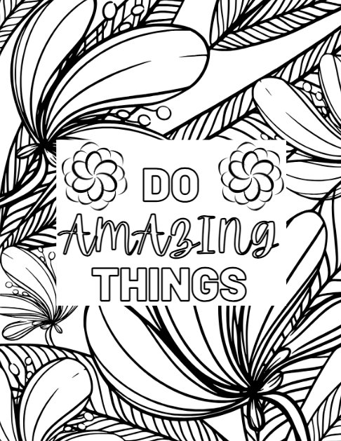 Printable Coloring Pages, 6 Pages, Positive Vibes Coloring Sheet - Etsy