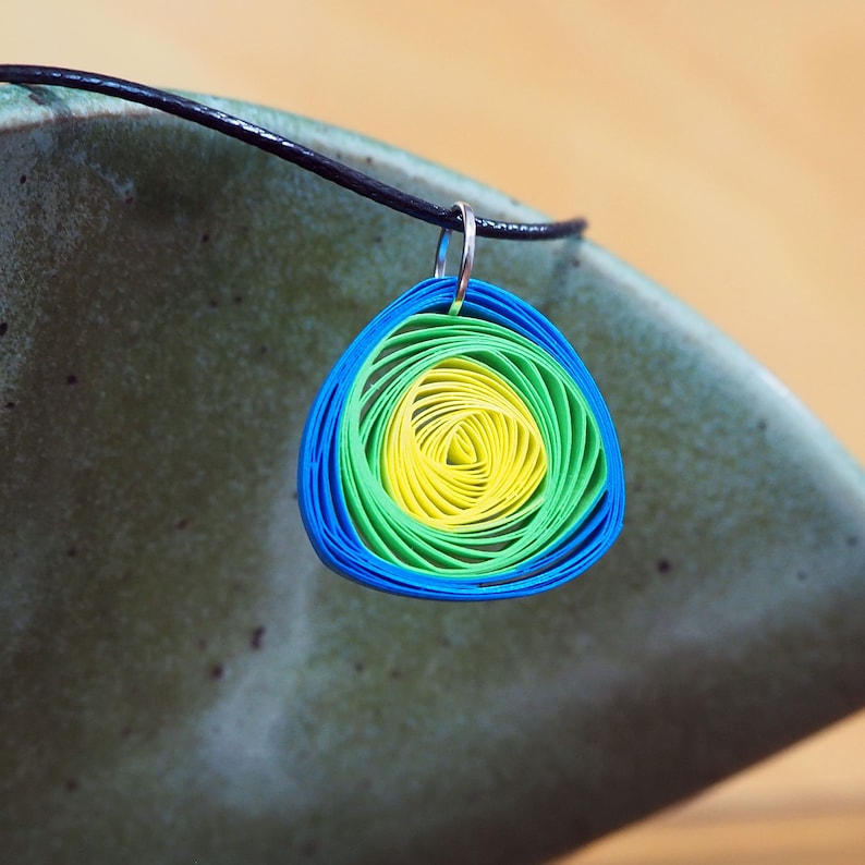 Bright Vortex Necklace Quilled Paper | Unique Handmade Paper Necklace ...