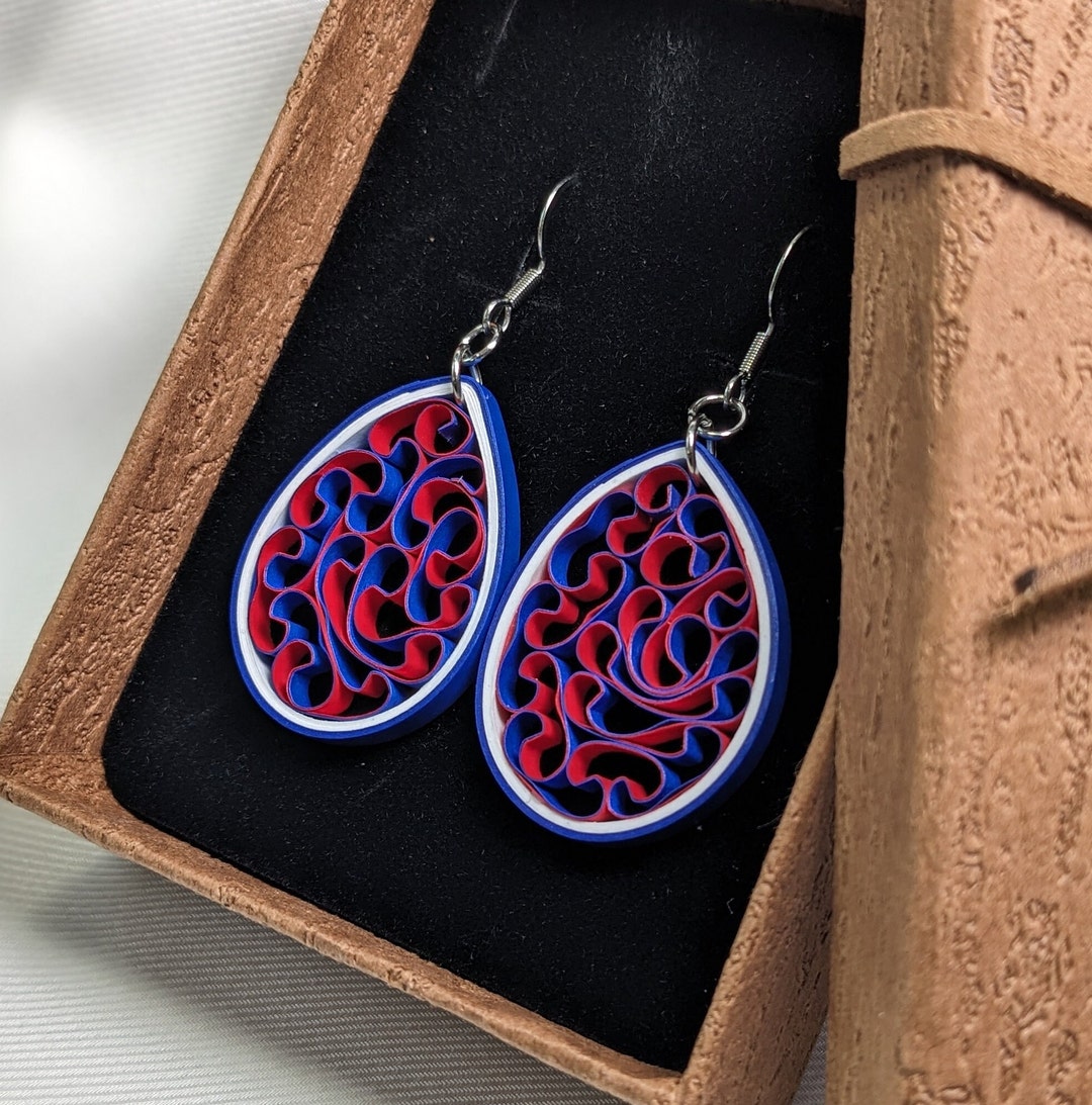 Buffalo Bills Team Colors Paper Quilling Earrings | Sports Football Fan ...