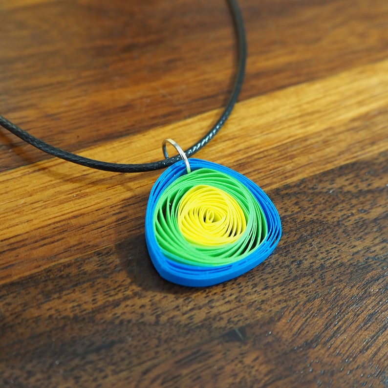 Bright Vortex Necklace Quilled Paper | Unique Handmade Paper Necklace ...