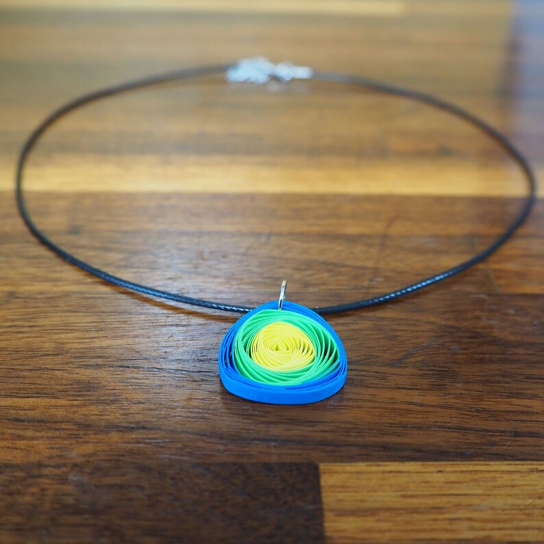 Bright Vortex Necklace Quilled Paper | Unique Handmade Paper Necklace ...