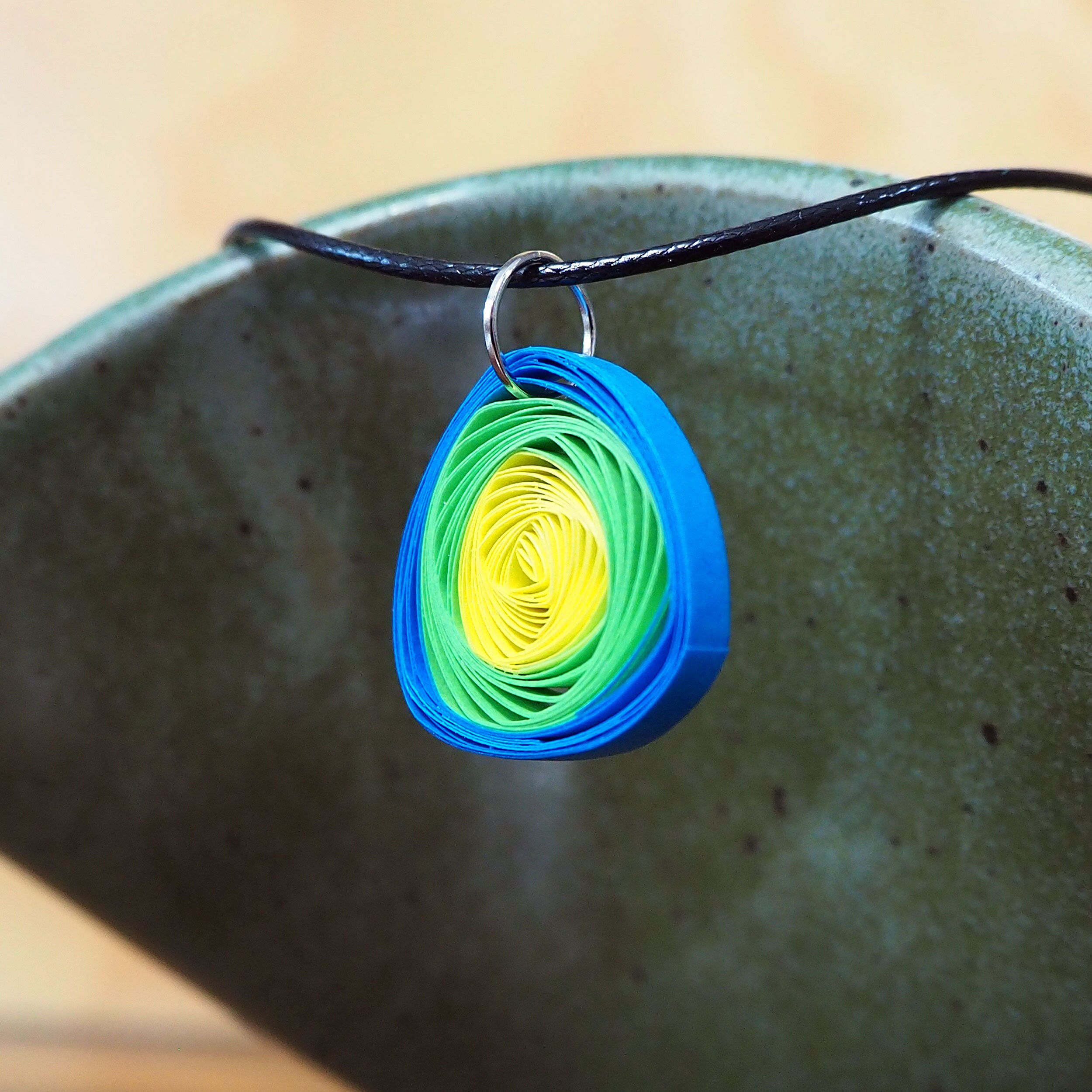 Bright Vortex Necklace Quilled Paper | Unique Handmade Paper Necklace ...
