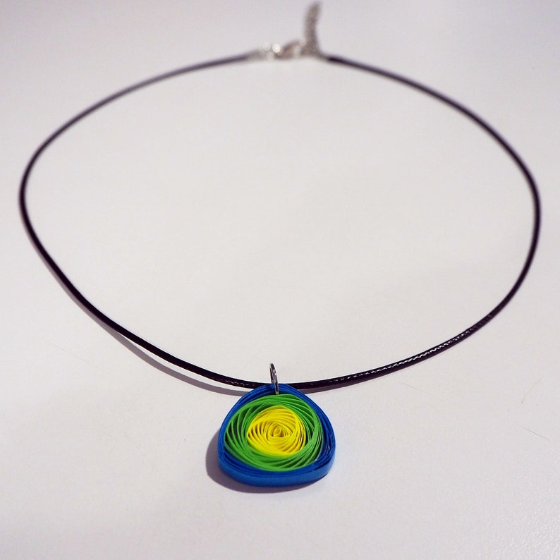 Bright Vortex Necklace Quilled Paper | Unique Handmade Paper Necklace ...