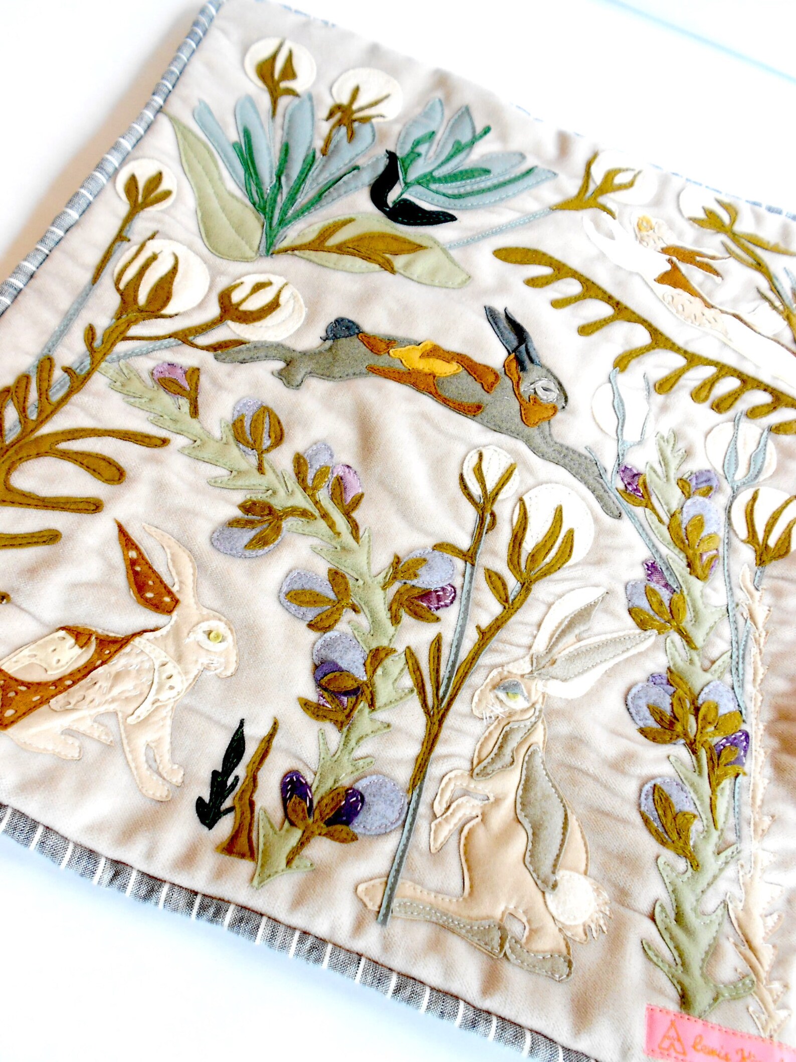 Velvet Spring Hares and Rabbit 17x17 Hand - Etsy