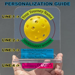 Personalized Pickleball Award Trophy Stand - Custom Acrylic Awards ...