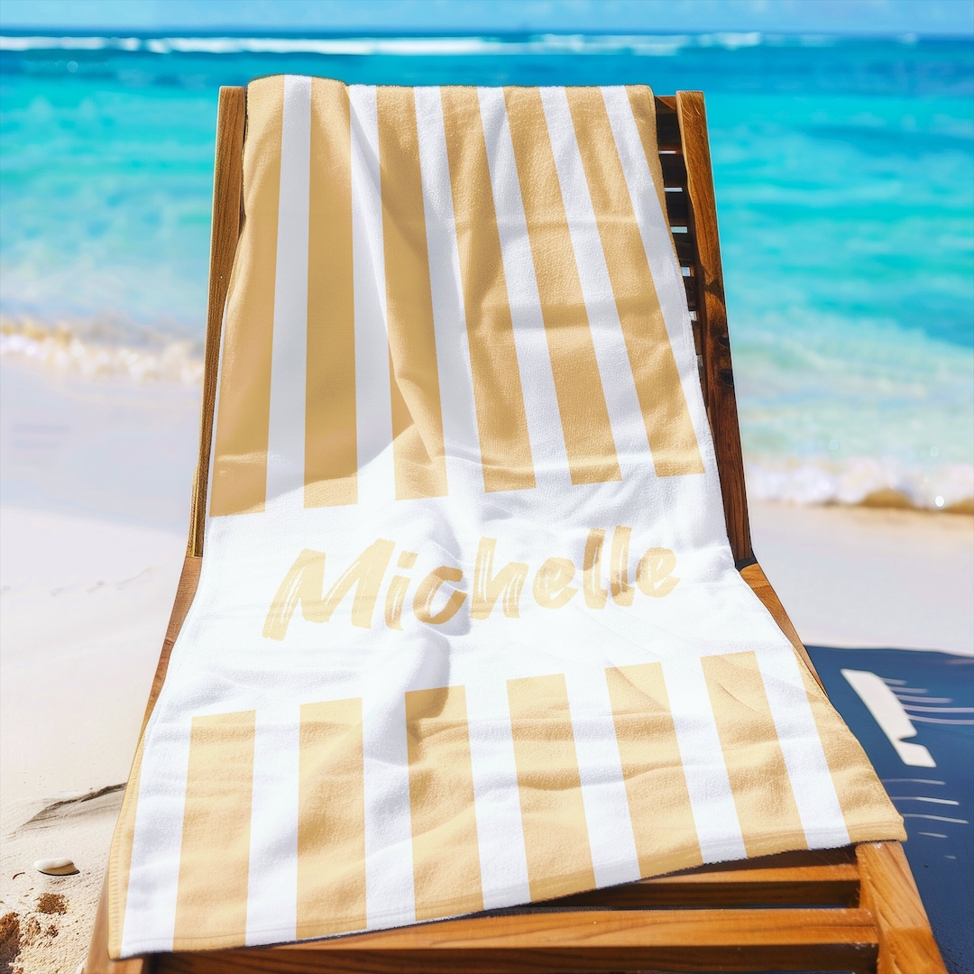 Striped Beach Towel Personalized 30 X 60 Towels, Outdoor Pool Towels ...