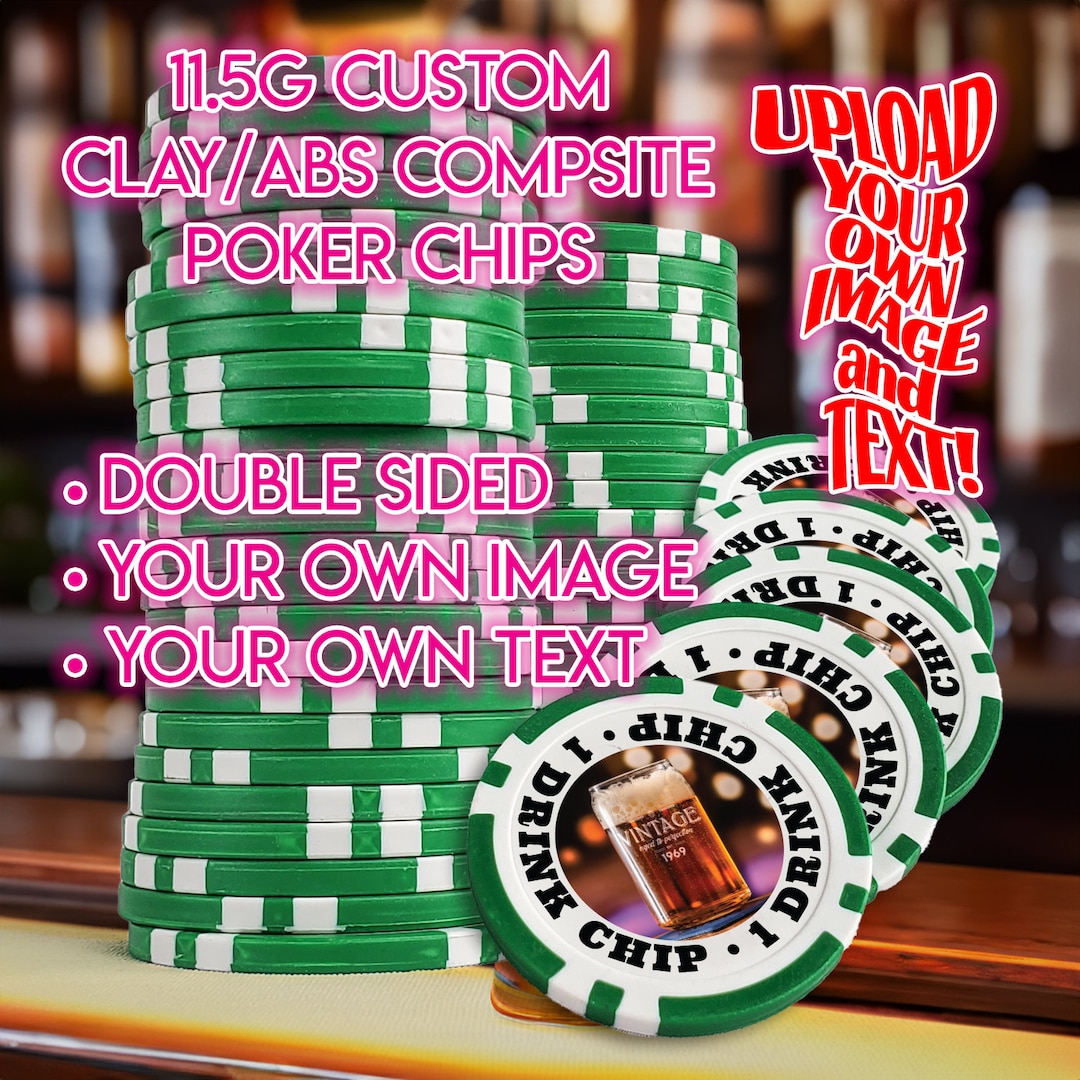 Custom Party Event Poker Chips, Full Color Logo - Drink Coupons ...