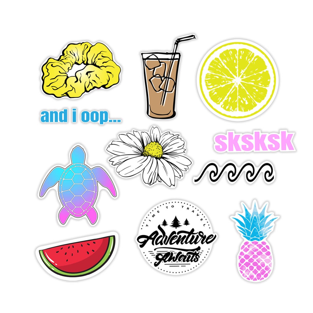11 Pack - Cute Vsco Stickers Pack Aesthetic Stickers for Hydro Water ...