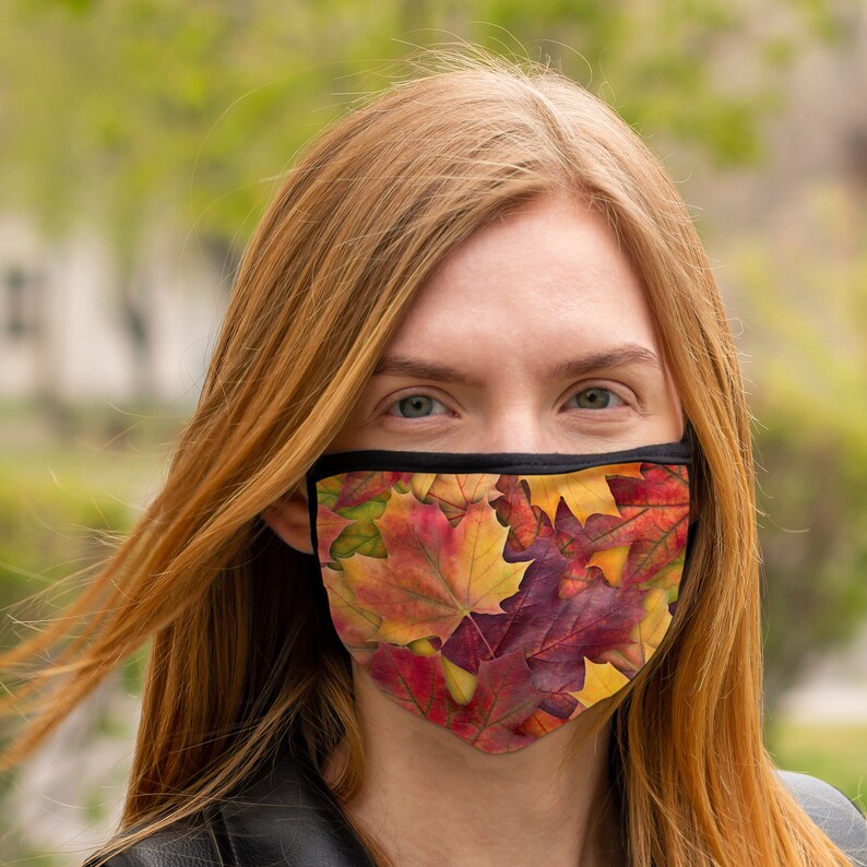 Fall Autumn Leaves Printed Washable Face Mask Reusable | Etsy