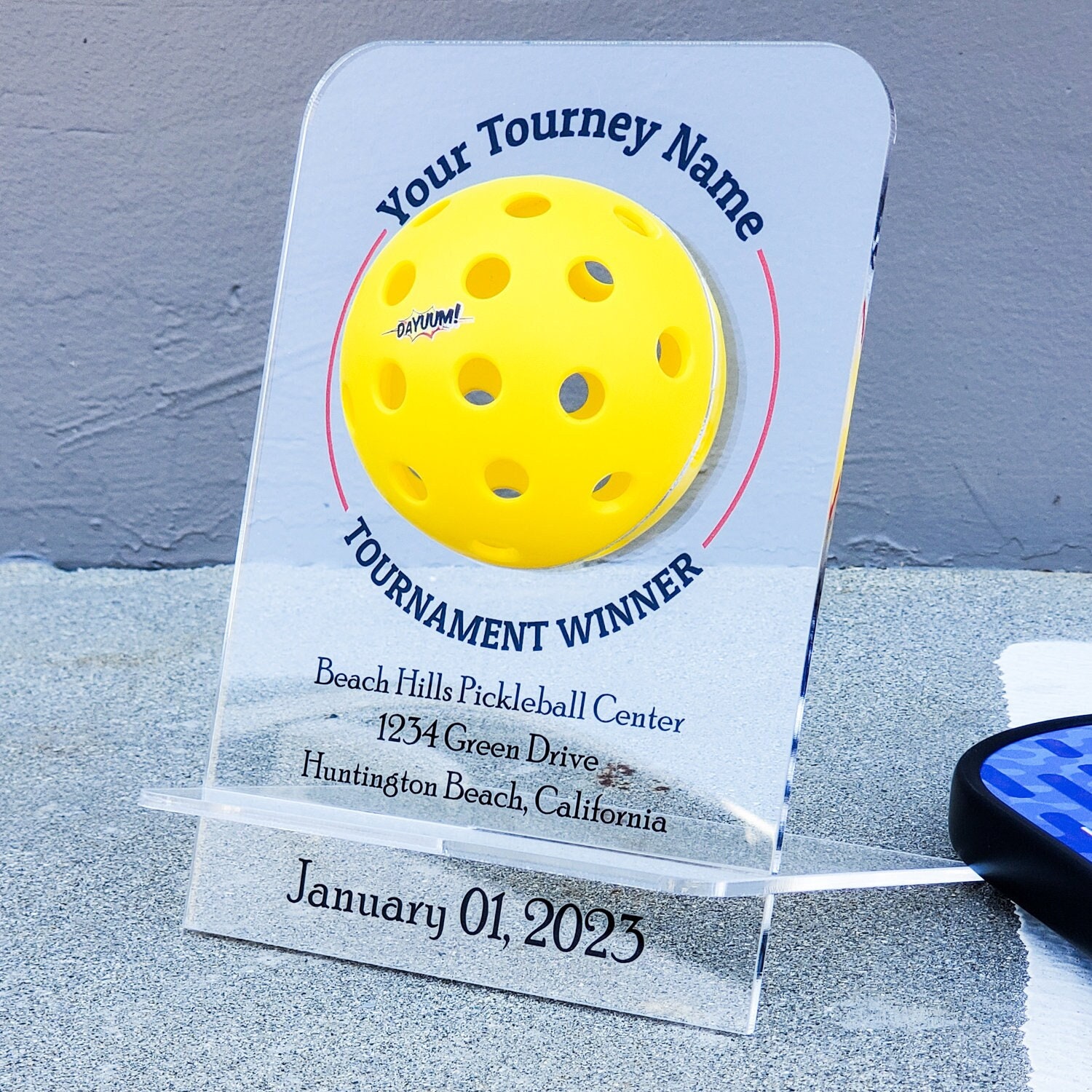 Personalized Pickleball Award Trophy Stand Custom Acrylic, boys ...