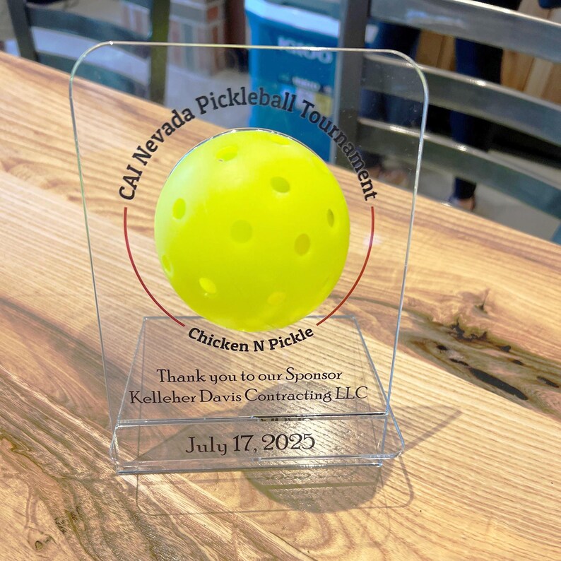 Personalized Pickleball Award Trophy Stand - Custom Acrylic Awards ...