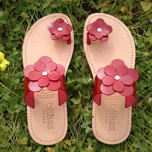 Leather Sandals Decorated With Leather Flowers. 107 - Etsy