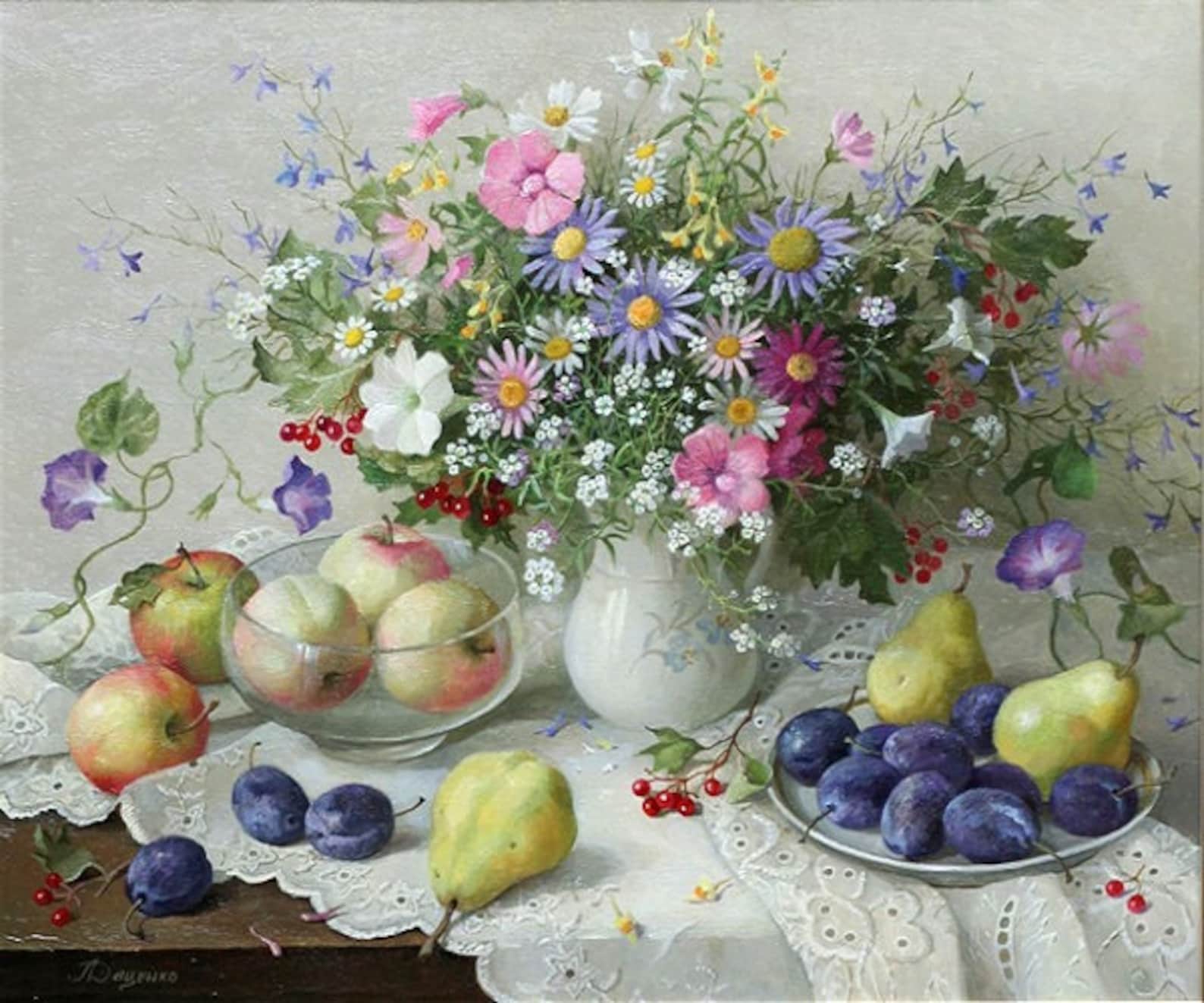 High Quality Flower Il Painting on Canvas Hand Painted Beautiful Art ...