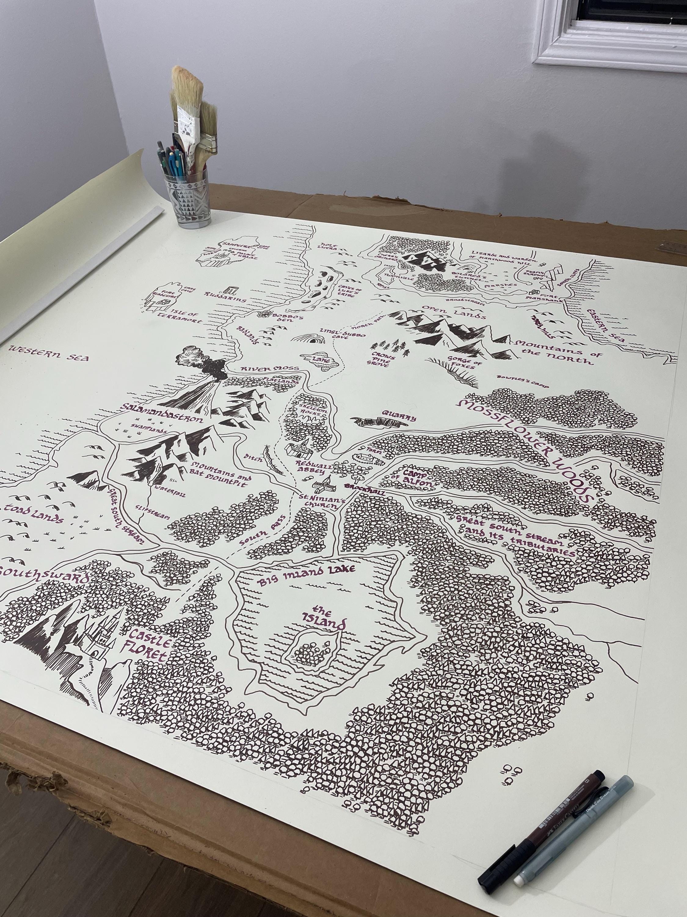 Redwall Map | Mossflower Country Fantasy Map | Brian Jacques Inspired ...