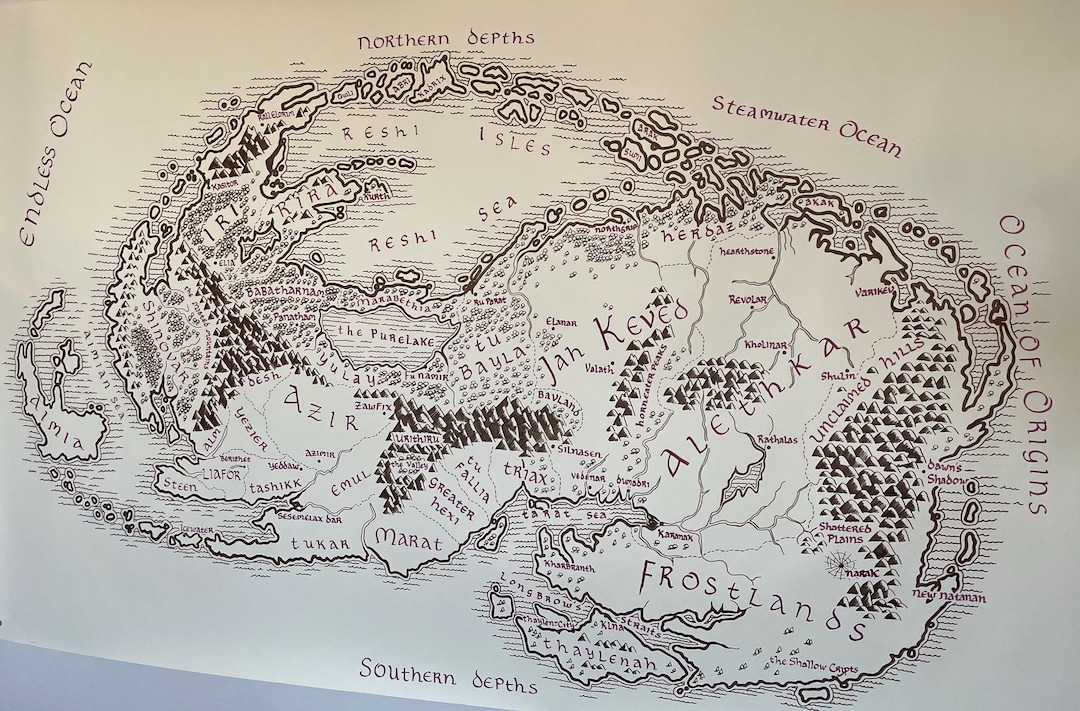 Roshar Map | Stormlight Archive Inspired Fantasy World Map | Epic ...