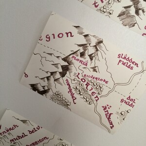Lord of the Rings Middle-earth Map Sections // 3 5"x7" Handmade ...