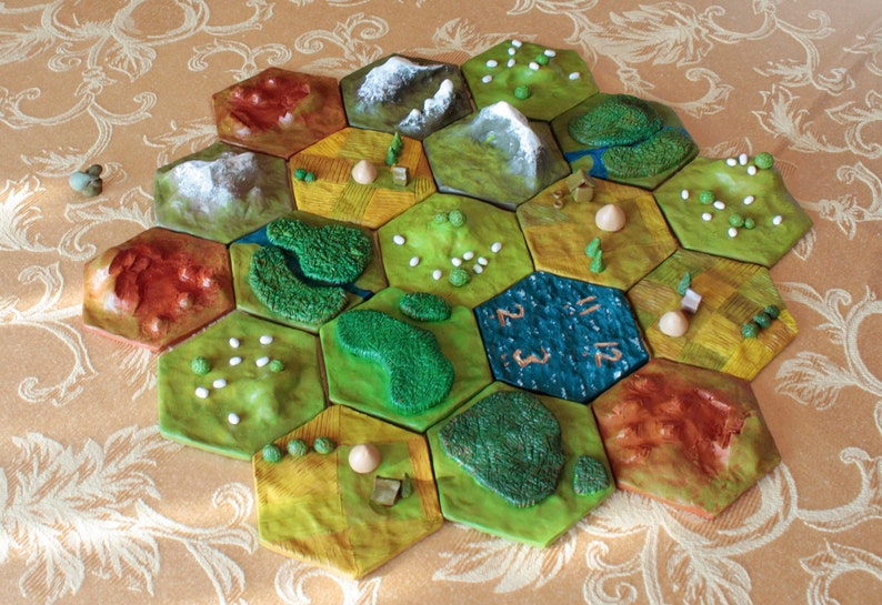 Custom 3D Settlers of Catan Game Board // The Land of Catan in | Etsy