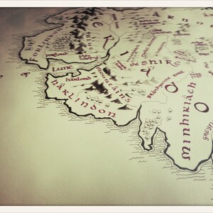 Lord of the Rings Middle-earth Full-sized Map // 55" X 42" Handmade ...