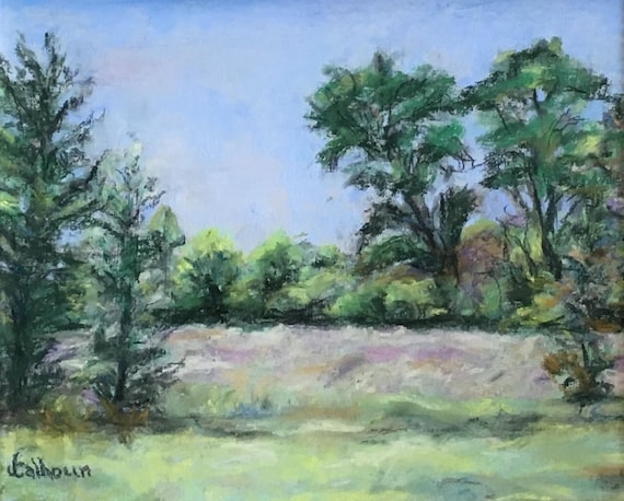 Fine Art Original 8 X 10 Pastel Painting field of | Etsy