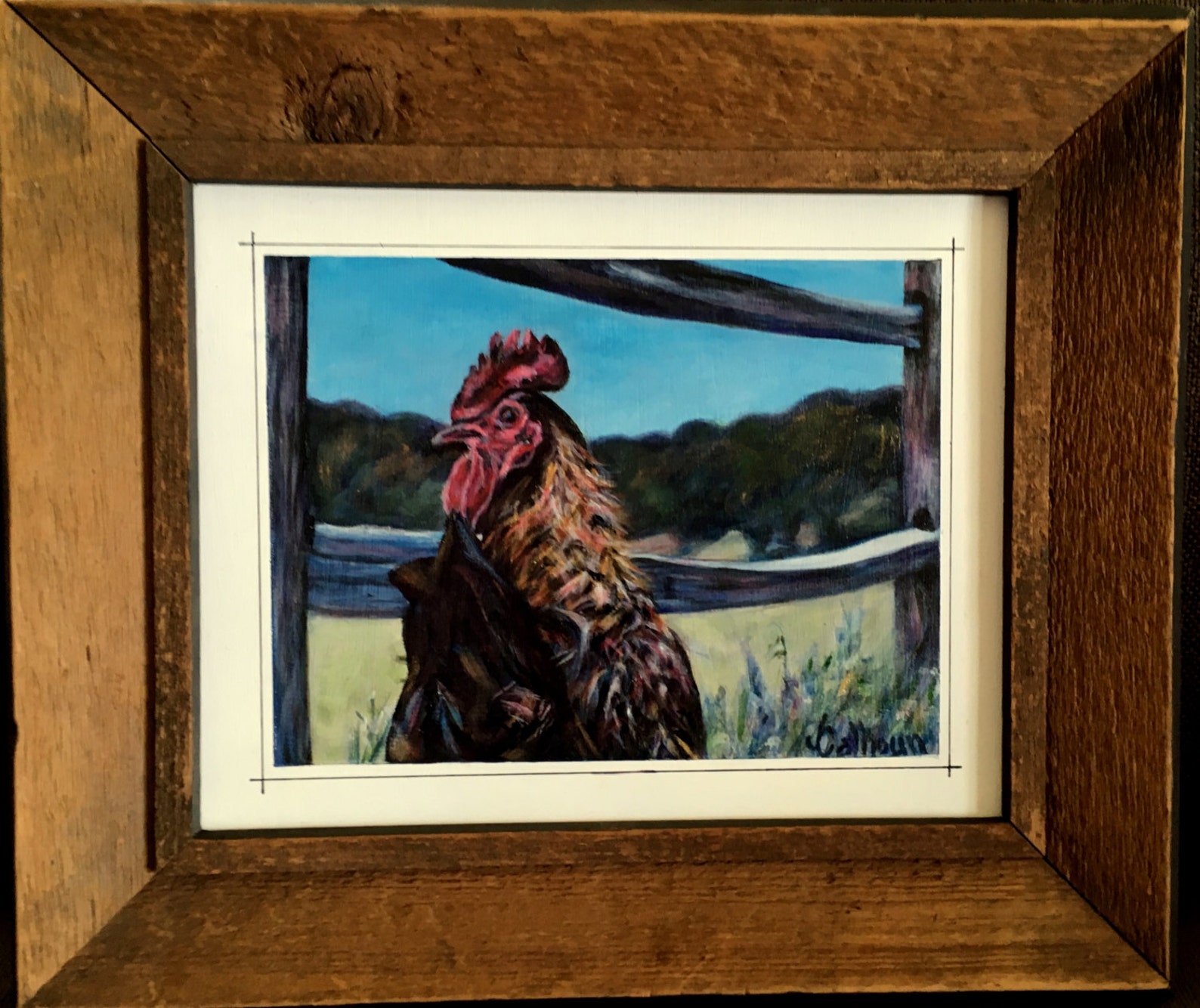 Fine Art Original 8 X 10 Acrylic Painting handsome Rooster - Etsy