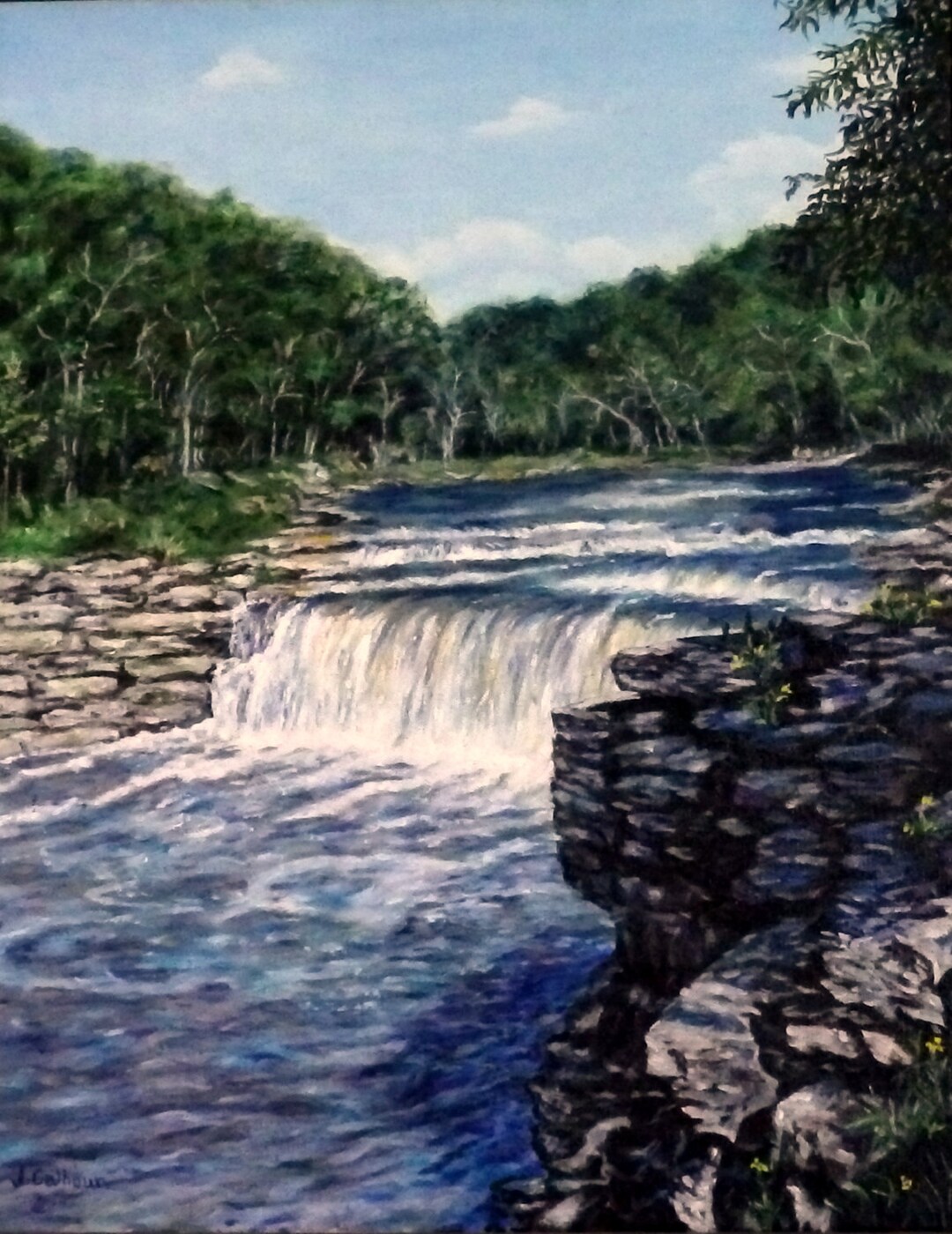 Fine Art Original River Scene Oil Painting 20 X 16 "cataract Falls" - Etsy