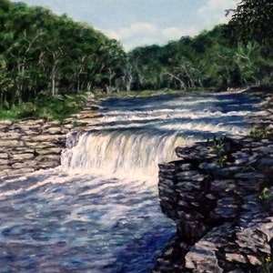 Fine Art Original River Scene Oil Painting 20 X 16 "cataract Falls" - Etsy