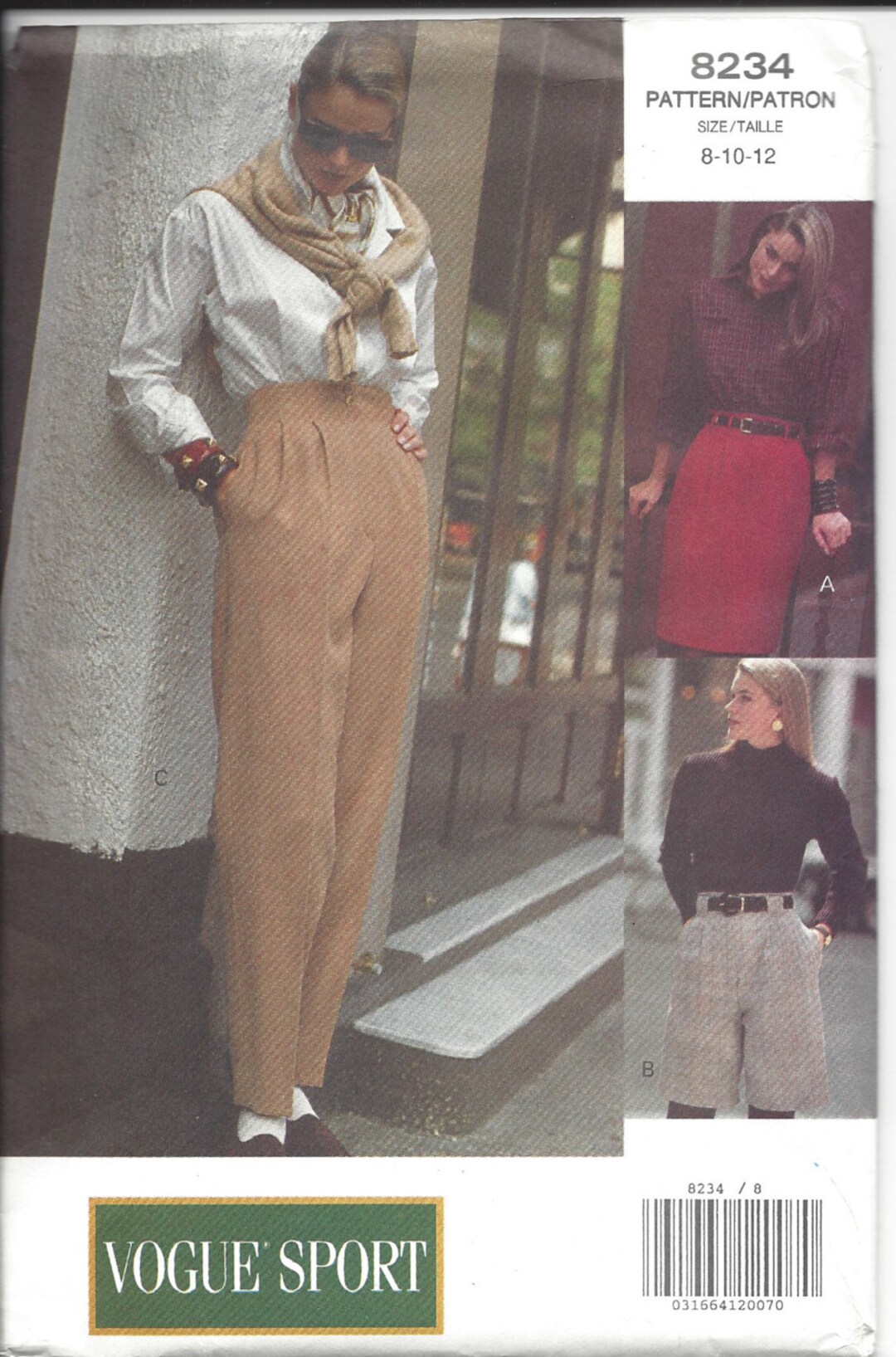 Vintage Vogue 8234 Pattern Very Easy Skirt, Shorts & Pants 1991 Multi ...