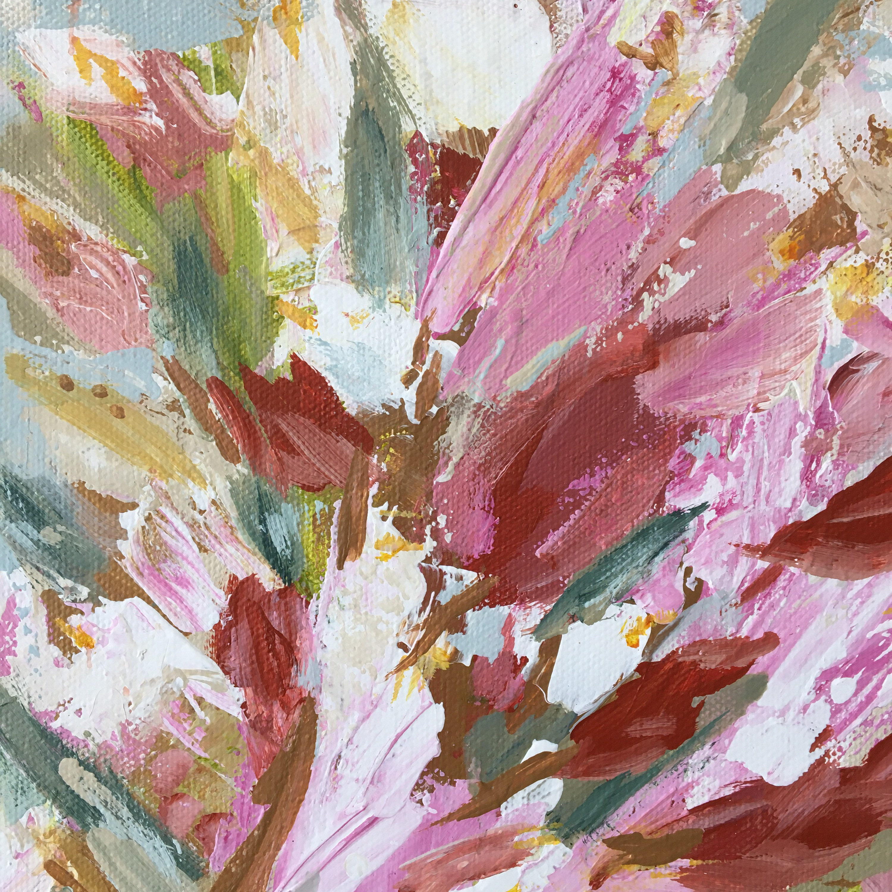 Original Painting Fading Flowers in a Vase. 12 Square | Etsy