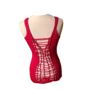 Slashed & Weaved Red Tank Top | Etsy