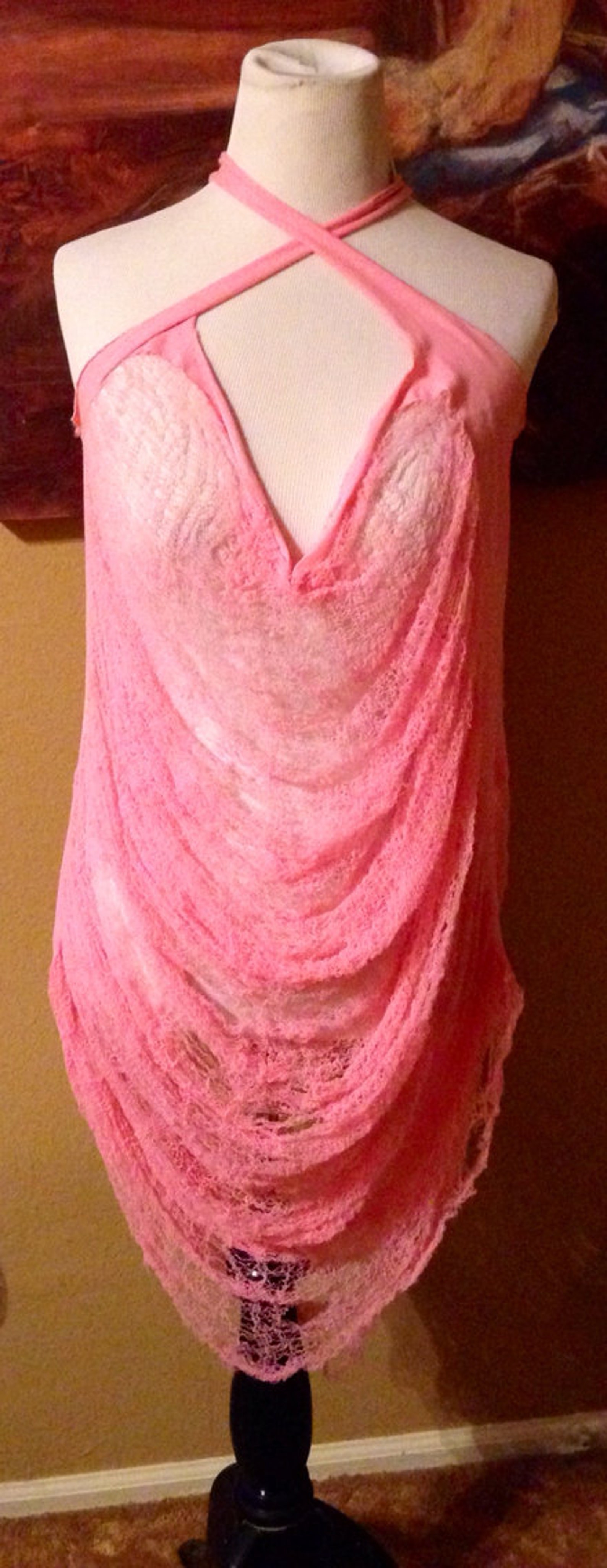 Pink Hand Shredded Dress - Etsy