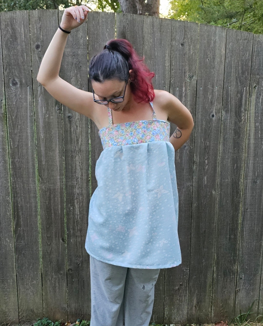 Backless Apron Hippie Shirt Made From a Vintage Upcycled Sheet ...