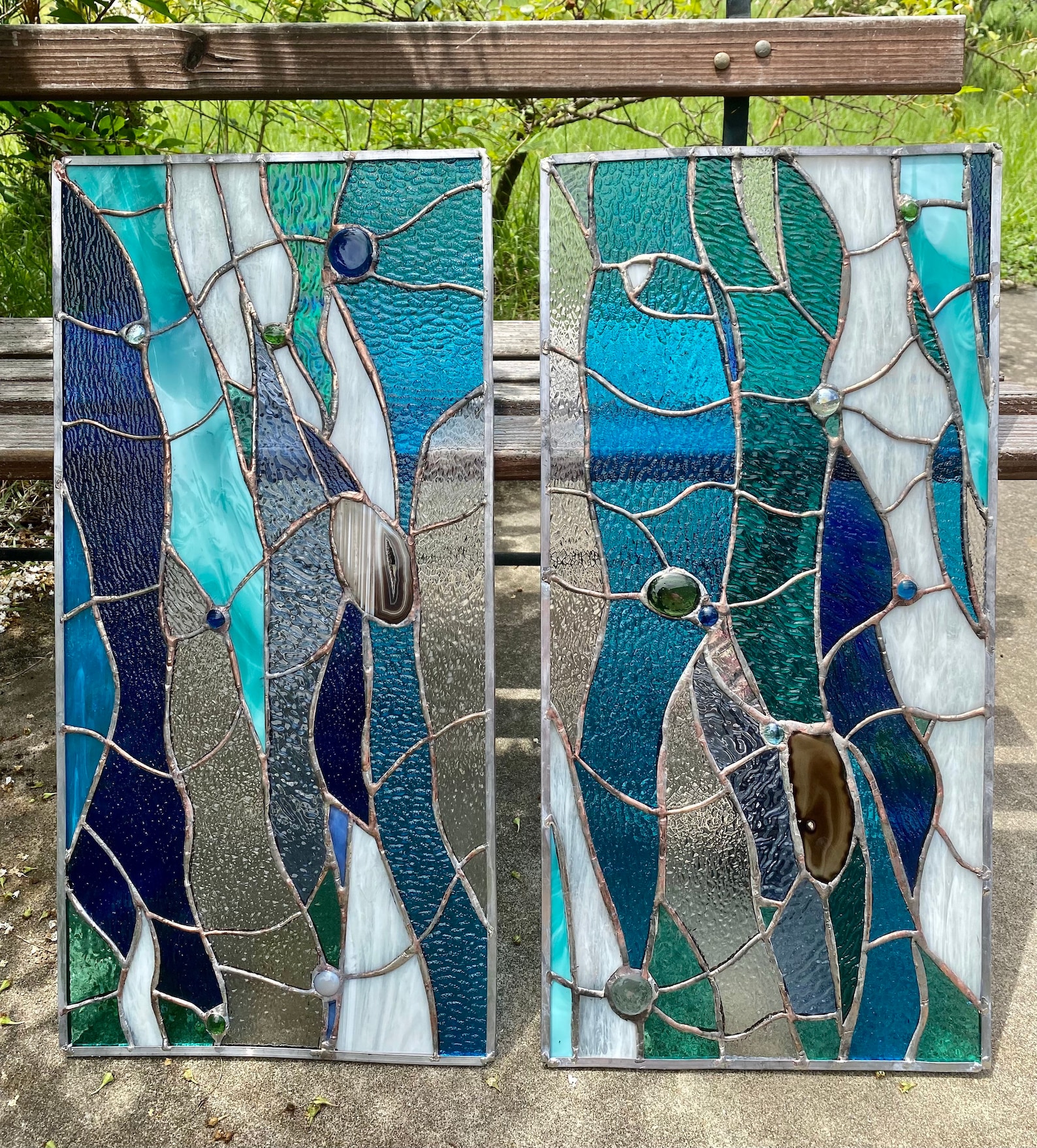 Stained Glass Panels Abstract Contemporary Cabinets Inserts - Etsy