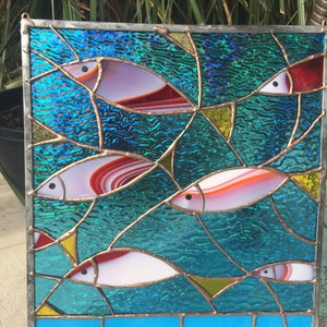Stained Glass Tropical Fish Sea Suncatcher Nautical Panel 13x12 - Etsy