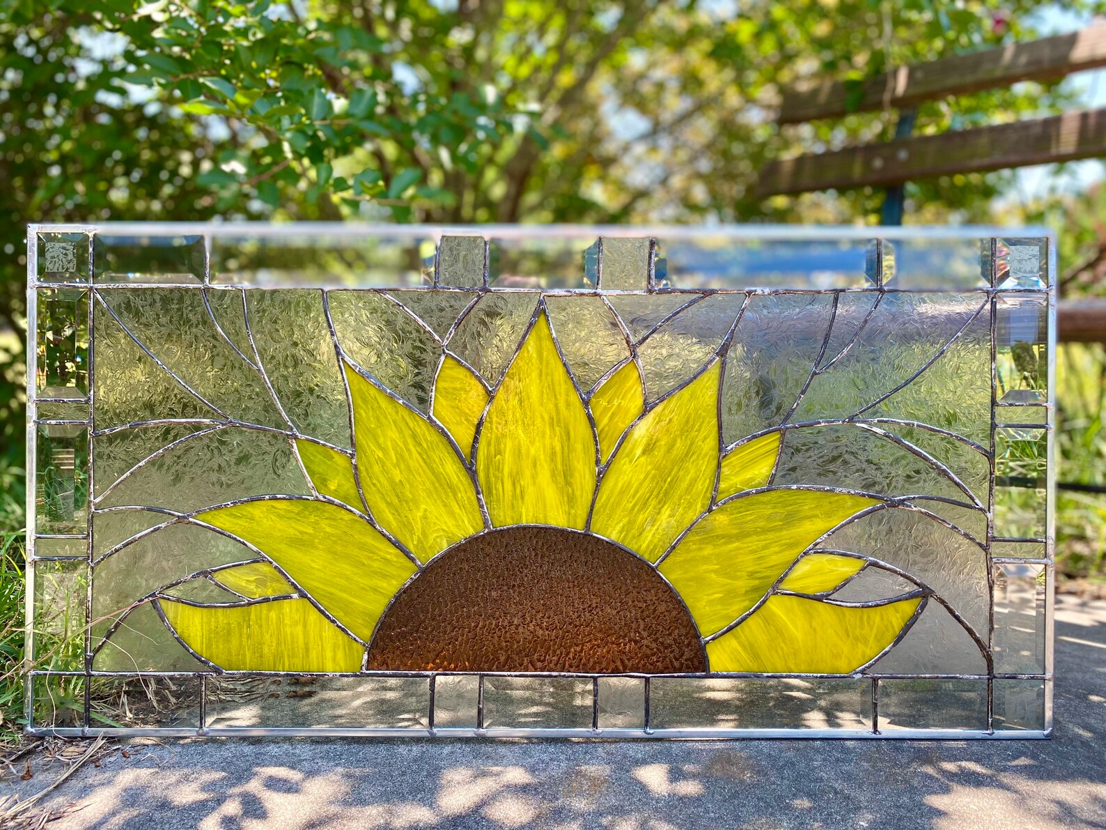 Sunflower Stained Glass Panel Summer Garden - Etsy